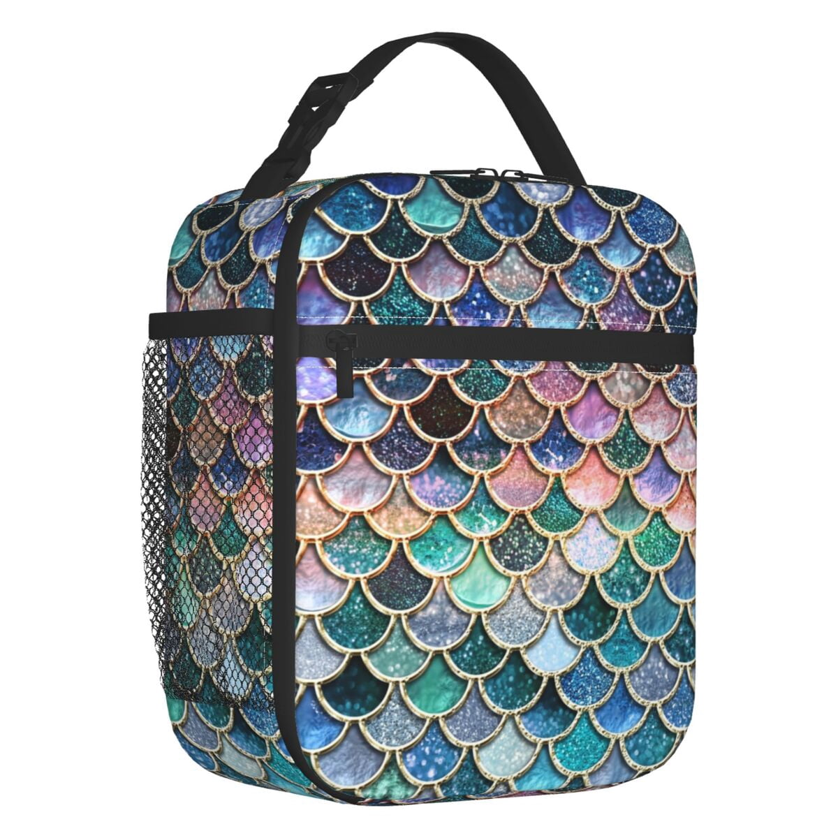Royal Gold Mermaid Fish Scales Art Resuable Lunch Box for Women ...