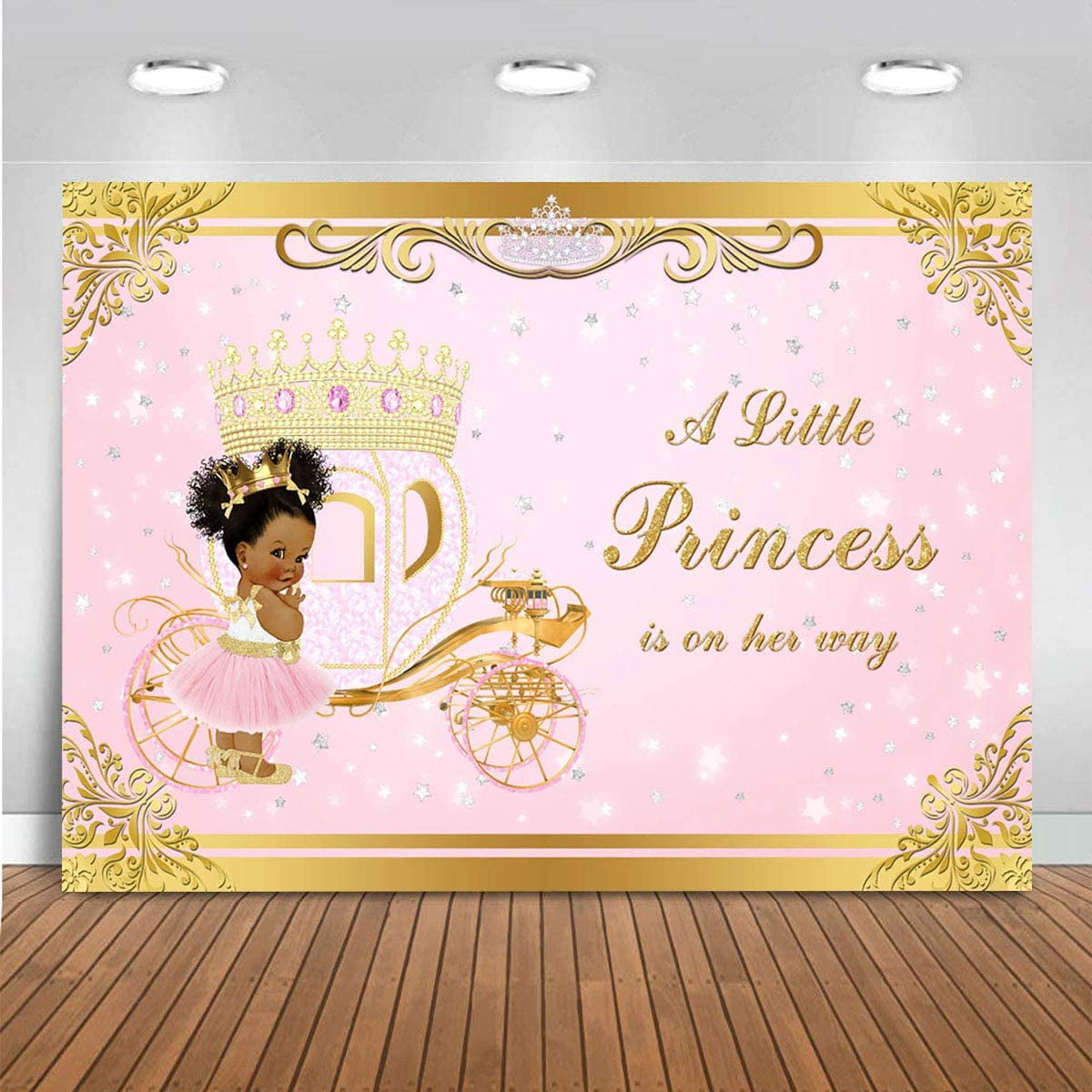 Royal Gold Princess Backdrops Pink Little Princess is On The Way Baby ...