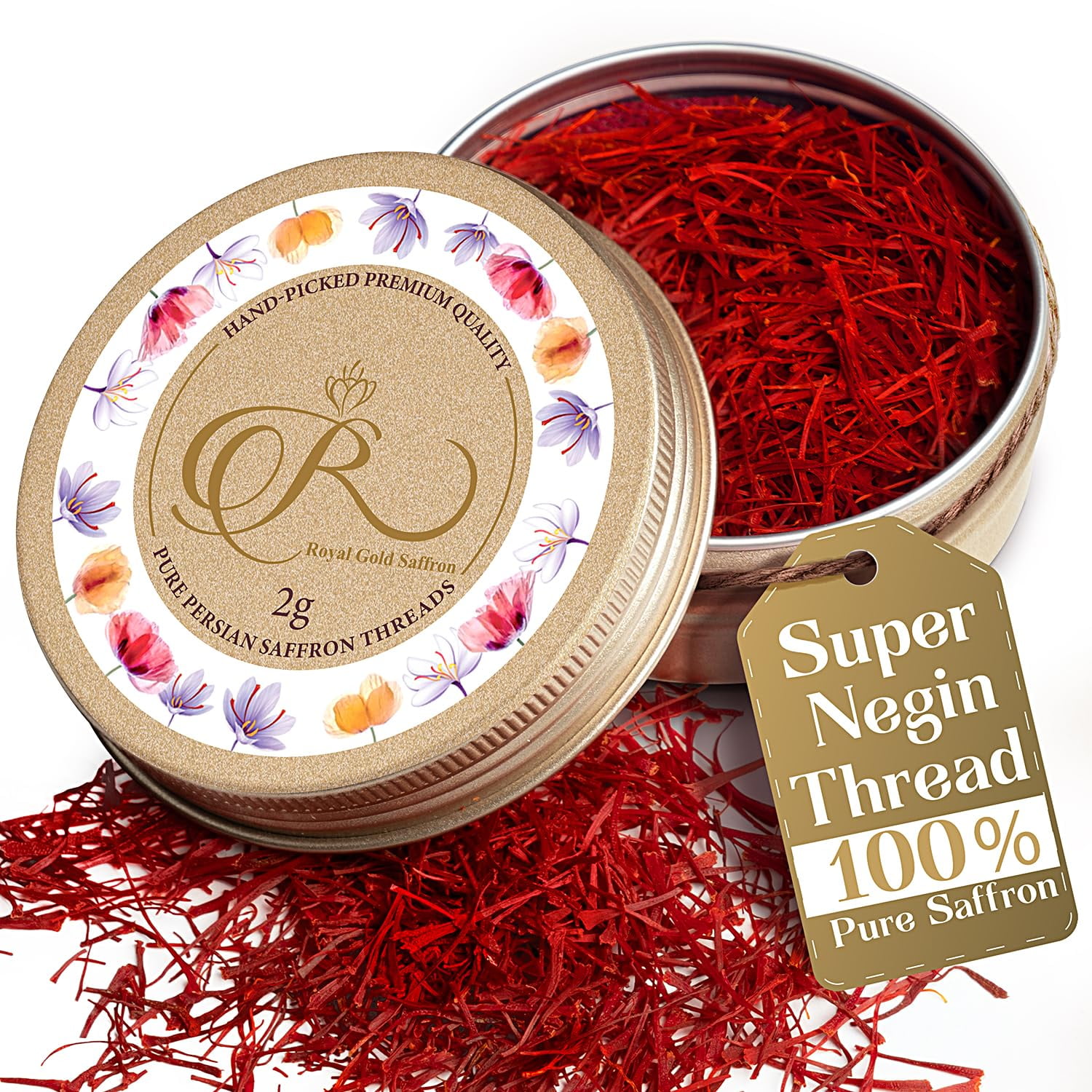 Royal Gold Saffron - Premium MDA05 Super Negin Saffron Threads, Grade ...