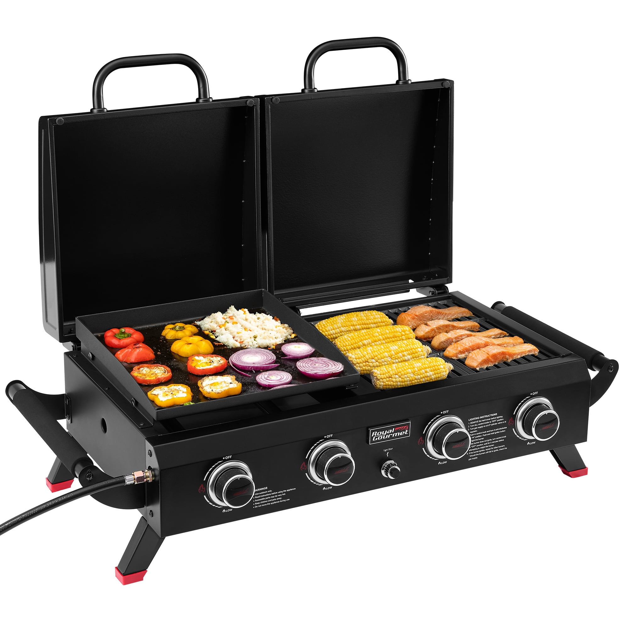 Royal Gourmet GD4002TP Portable Tabletop Grill & Griddle Combo with ...