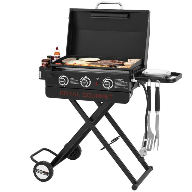 Royal Gourmet PD3001 23-Inch Portable 3-Burner Gas Griddle with ...