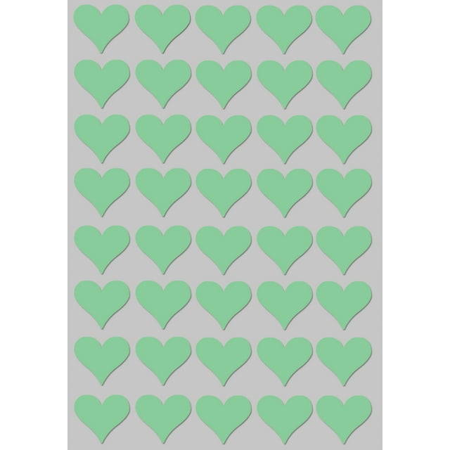Royal Green 19MM Pastel Green Heart Stickers Decorative Craft Stickers ...