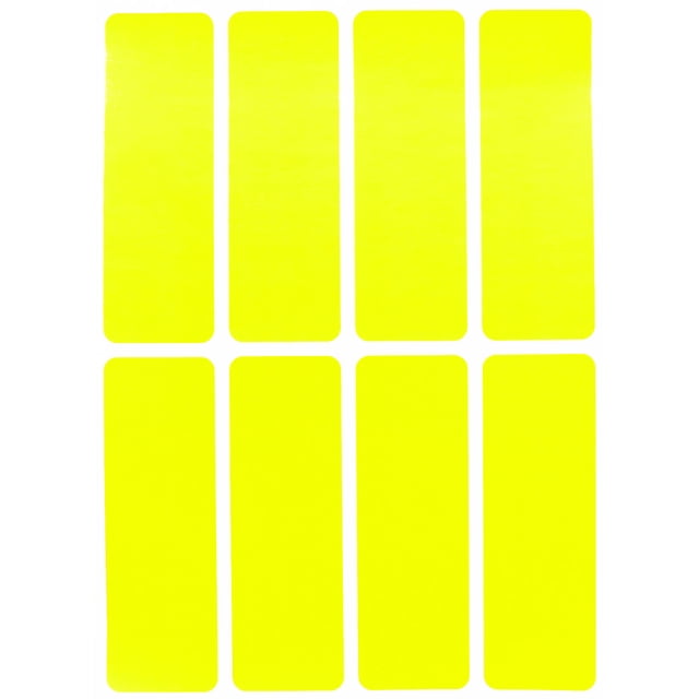 Royal Green 1x3 Permanent Adhesive Sticker Rectangles in Neon Yellow ...