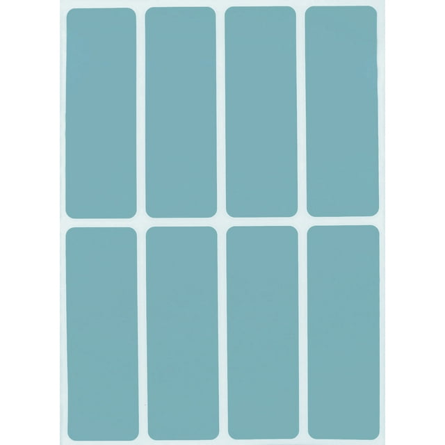 Royal Green 1x3 inch Labels Stickers Rectangular Light Blue Color ...