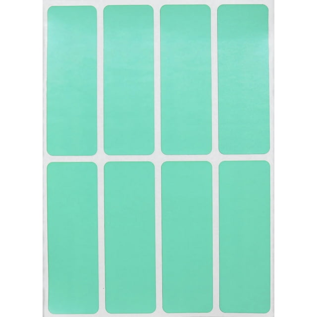 Royal Green 1x3 inch Labels Stickers Rectangular Pastel Green Color ...