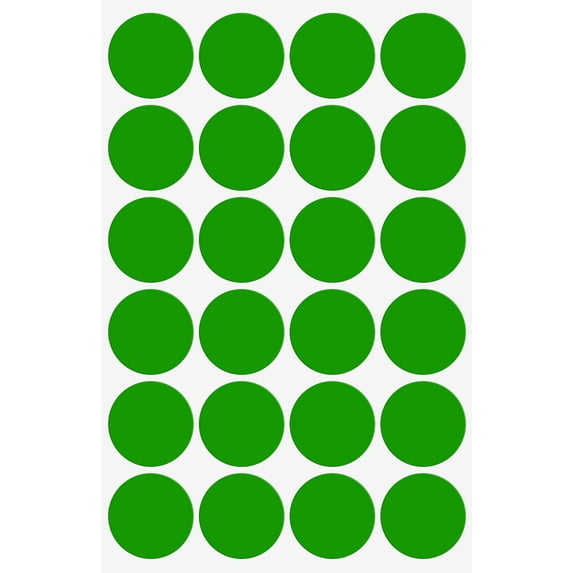 Royal Green Bright Colored Stickers 1 inch - Round Sticker Labels 25 mm ...