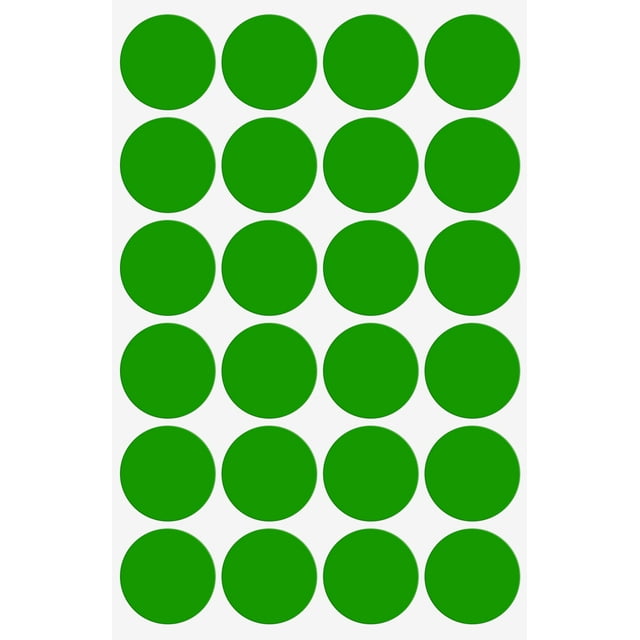 Royal Green Bright Colored Stickers 1 inch - Round Sticker Labels 25 mm ...