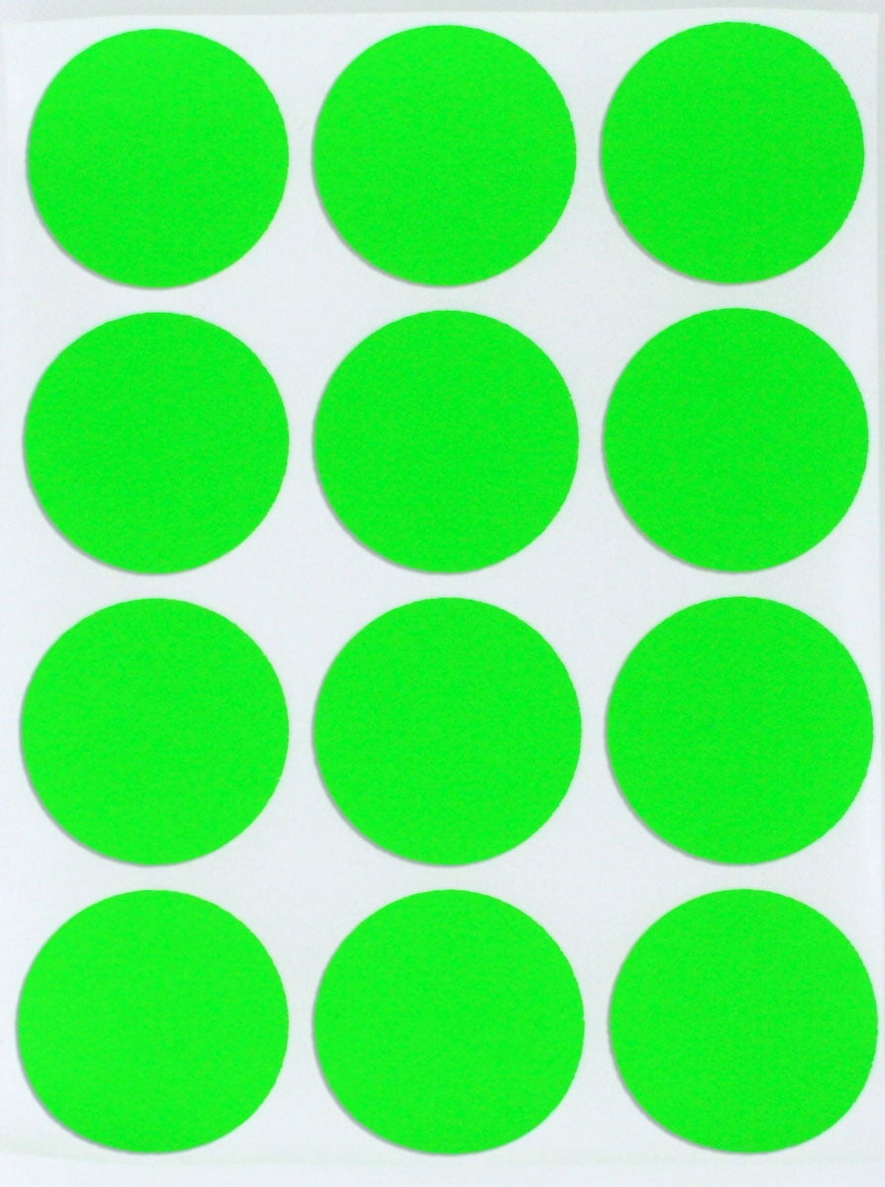 Royal Green Circle Labels 1.5 inch Bright Neon Stickers in Green (4 cm ...