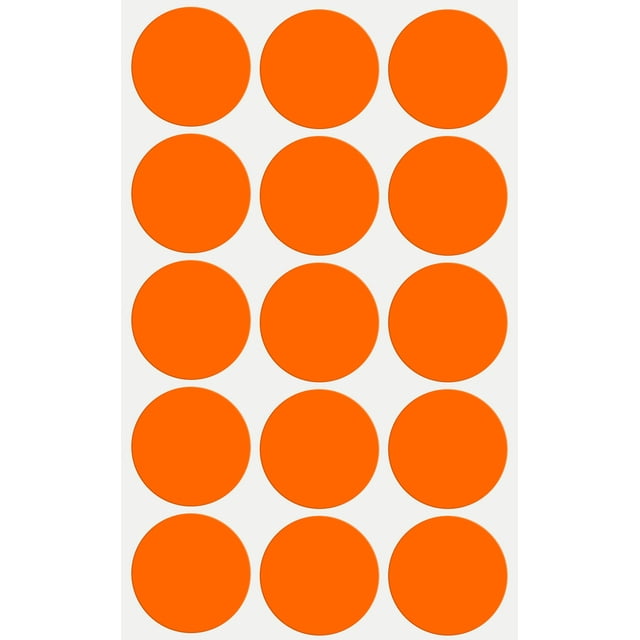 Royal Green Circle Round Dots Sticker Labels in Orange 30 mm (1.25 inch ...