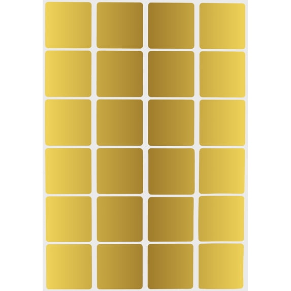 Royal Green Color Code Labels 1" X 1" inch Square in Metallic Gold 25m ...