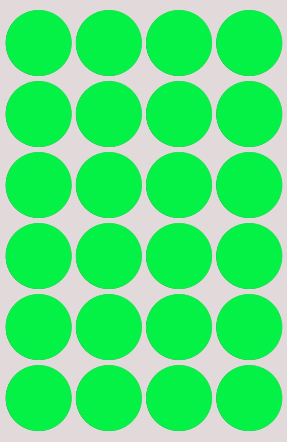 Royal Green Color Coding Labels 1 inch Sticker Round Circle Neon Green ...