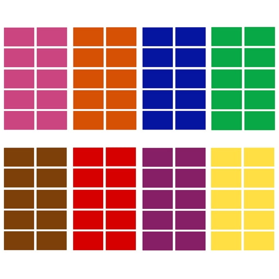 Royal Green Color Coding Labels 2x1.2 inch Rectangular Stickers in 8 ...