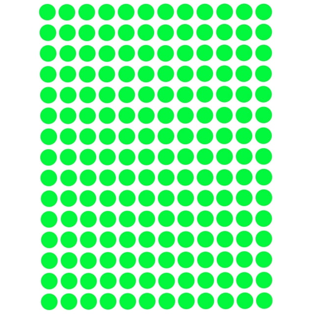 Royal Green Color Coding Labels ¼” 8mm 5/16 Dot Stickers in Neon Green ...