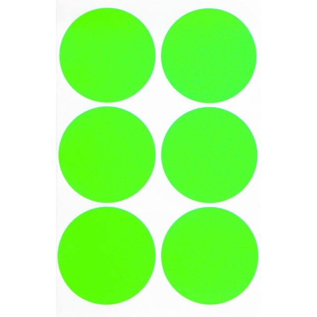 Royal Green Color Coding Labels Dots in Neon Green (2" inch) 50mm - 300 ...