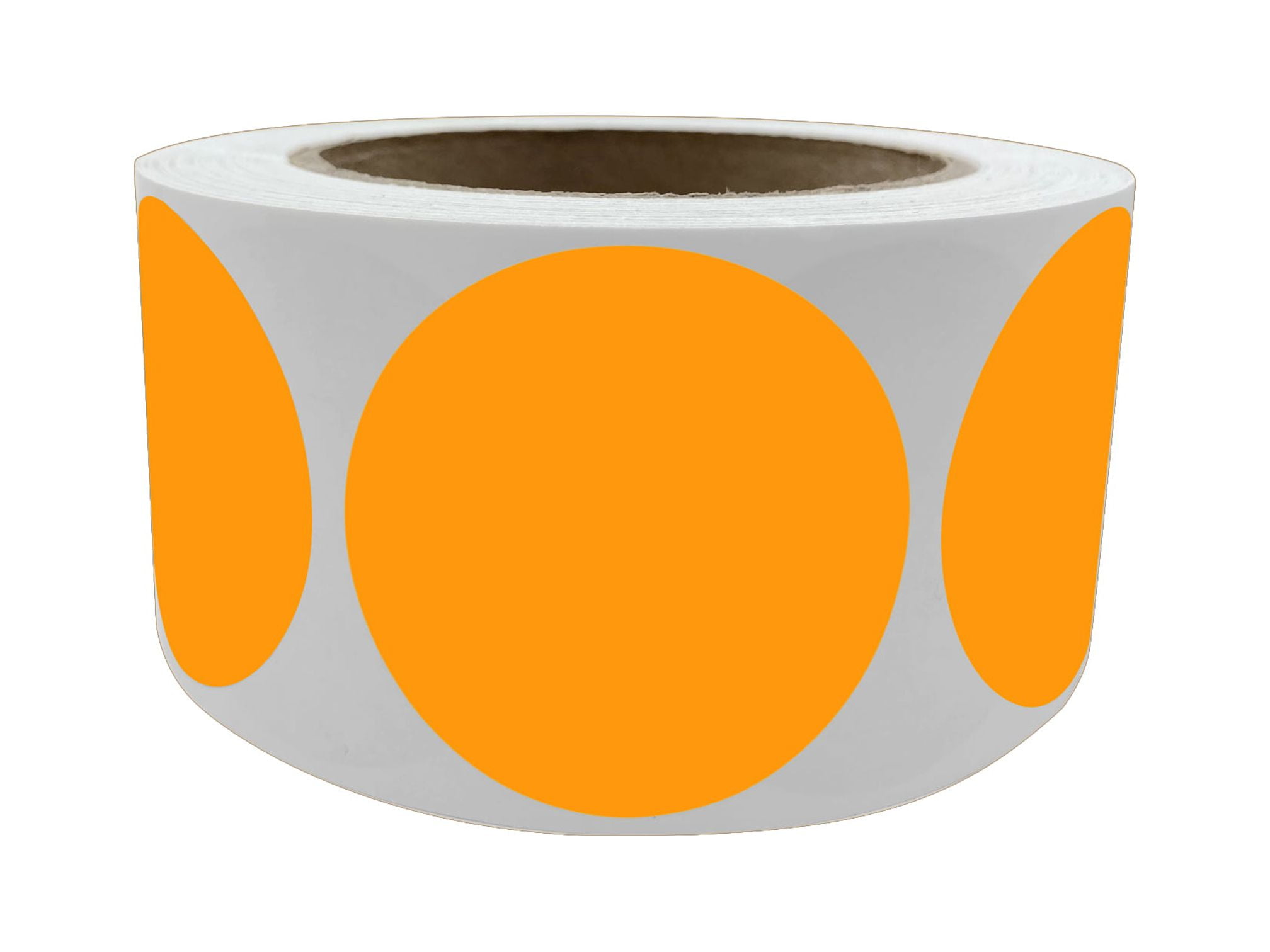 Royal Green Color-Coding Sticker 3 inch - Neon Orange Sticker Rolls ...