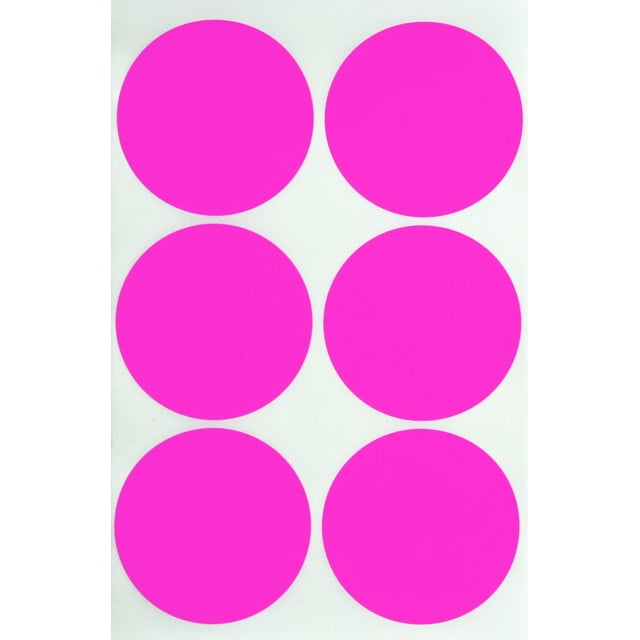 Royal Green Color Dot Stickers 2 in Neon Pink, 50mm Round Labels for ...