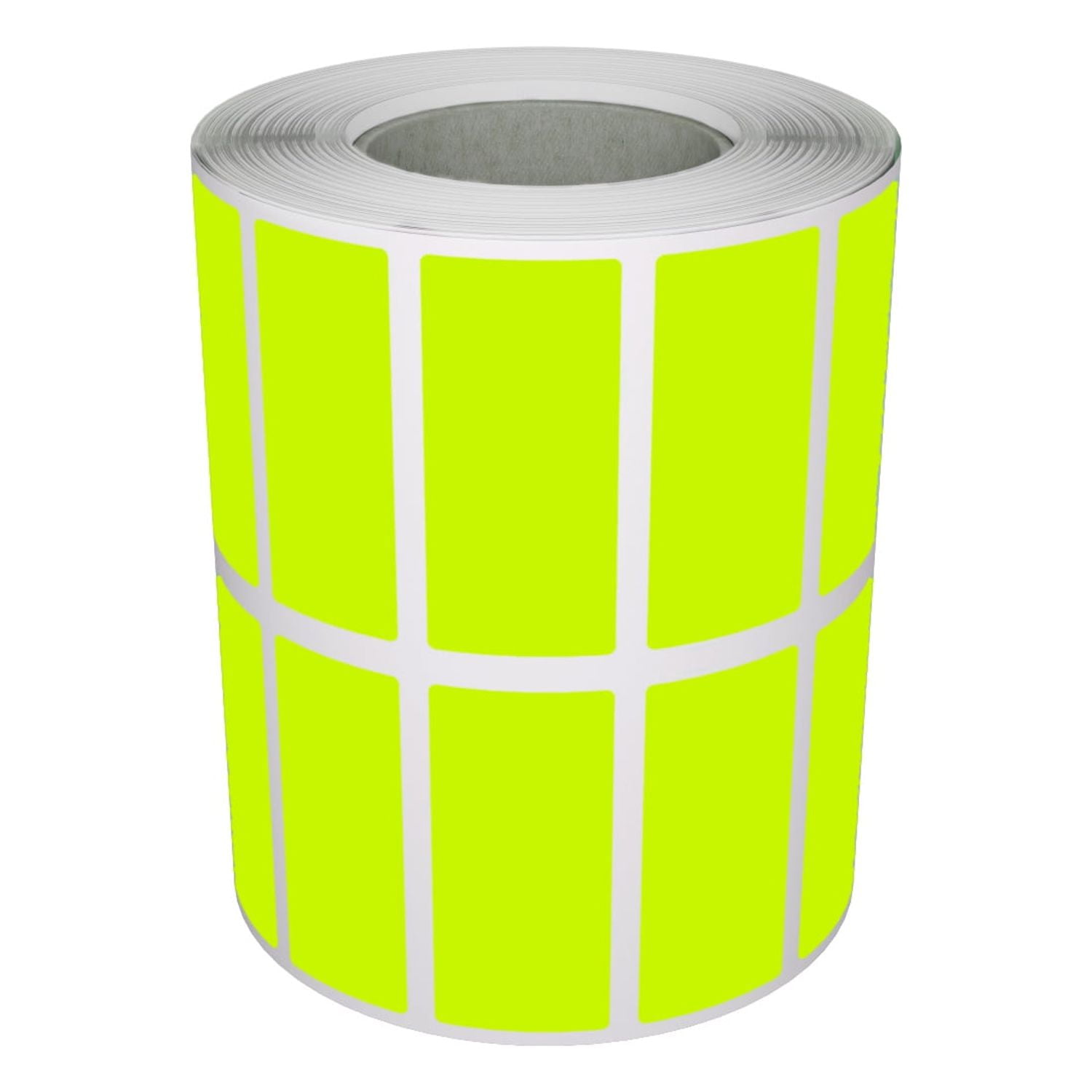 Royal Green Color Stickers Rectangular Label Roll in Neon Yellow - 1000 ...