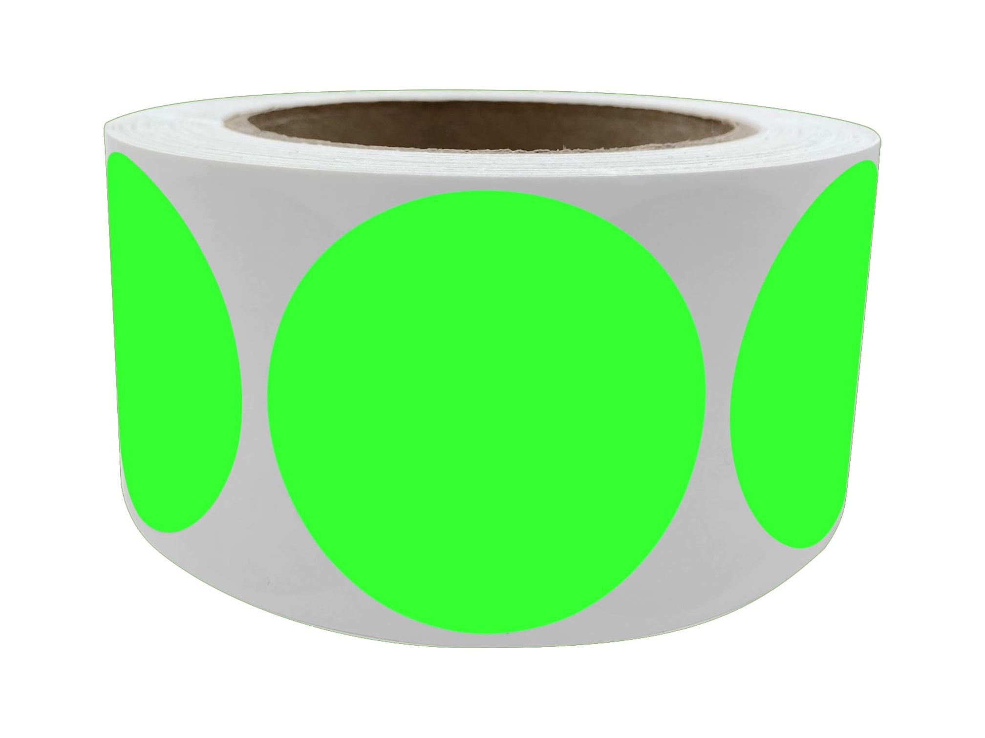 Royal Green Colored Circle Sticker 3 inch - Neon Green Dot Sticker ...