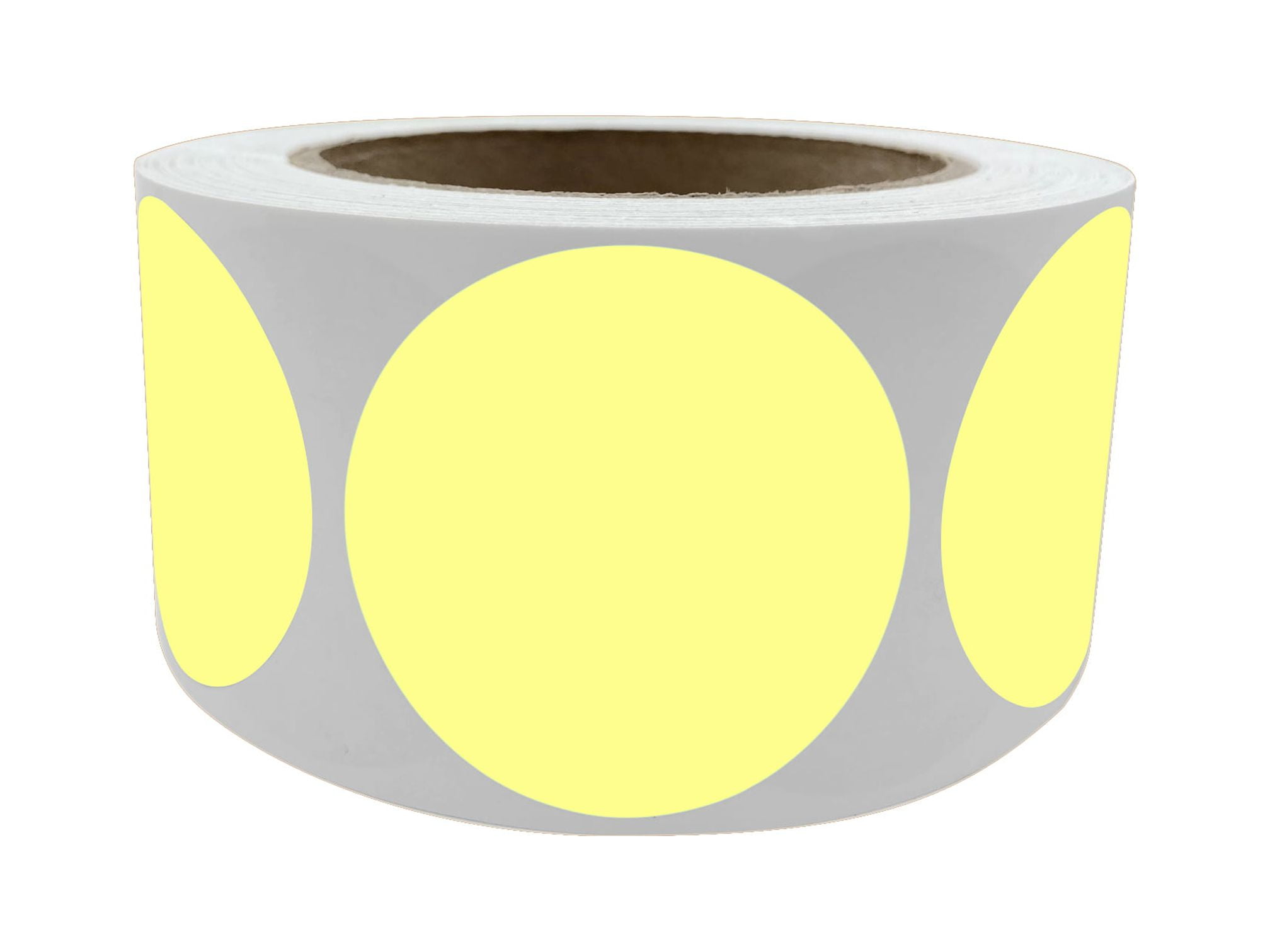 Royal Green Dot Sticker Large 2 inch Blank Labels in Pastel Yellow ...