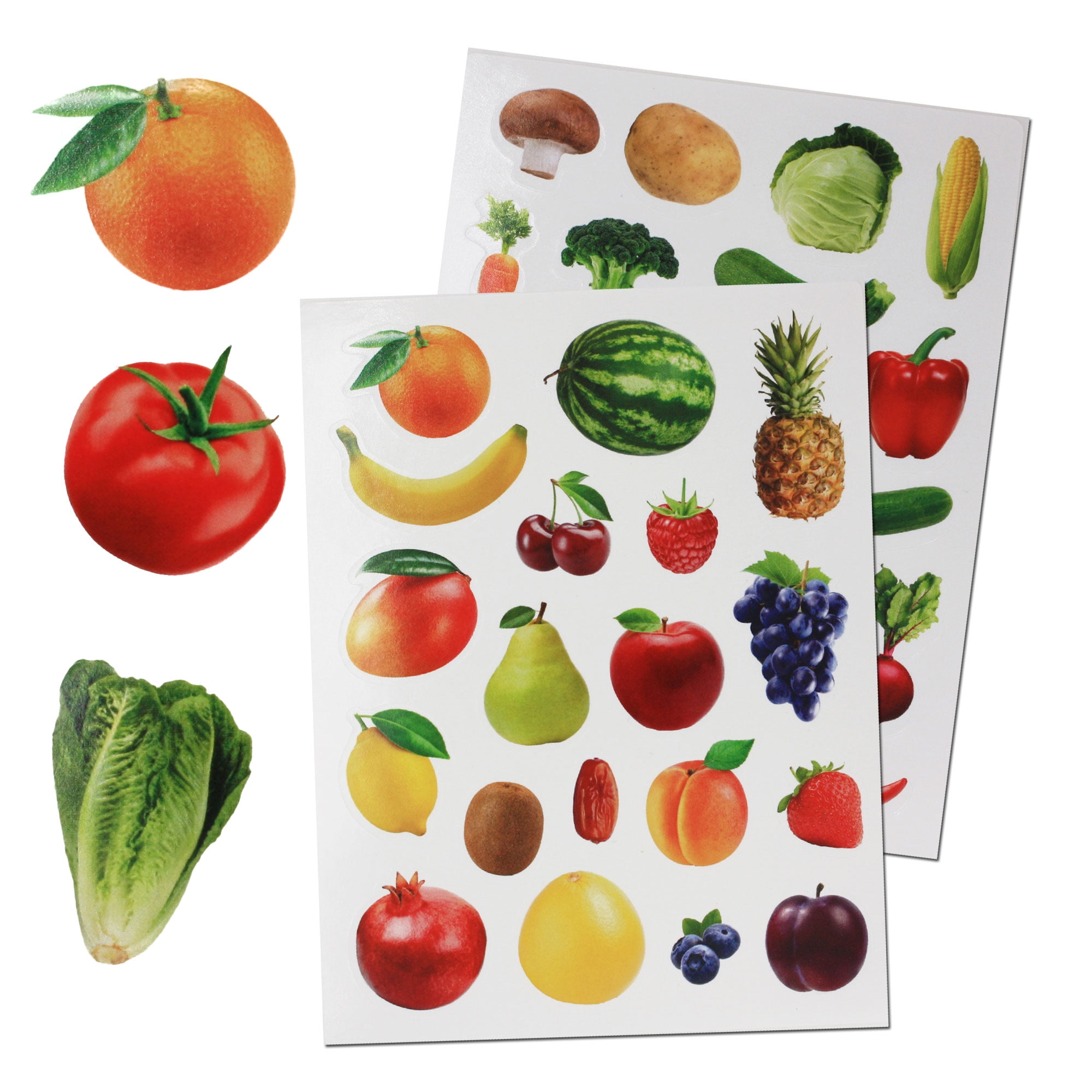 Royal Green Fruits and Vegetables Stickers, 190 Pack for Crafts ...
