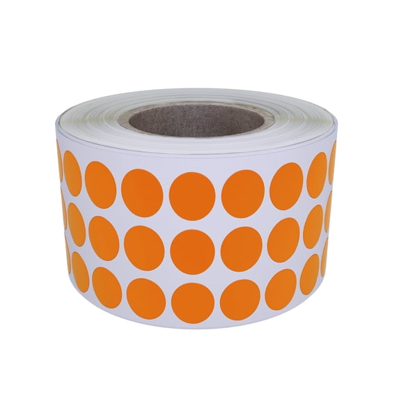 Royal Green Inventory Dot Stickers 8mm Orange Circle Labels on a Roll 1 ...