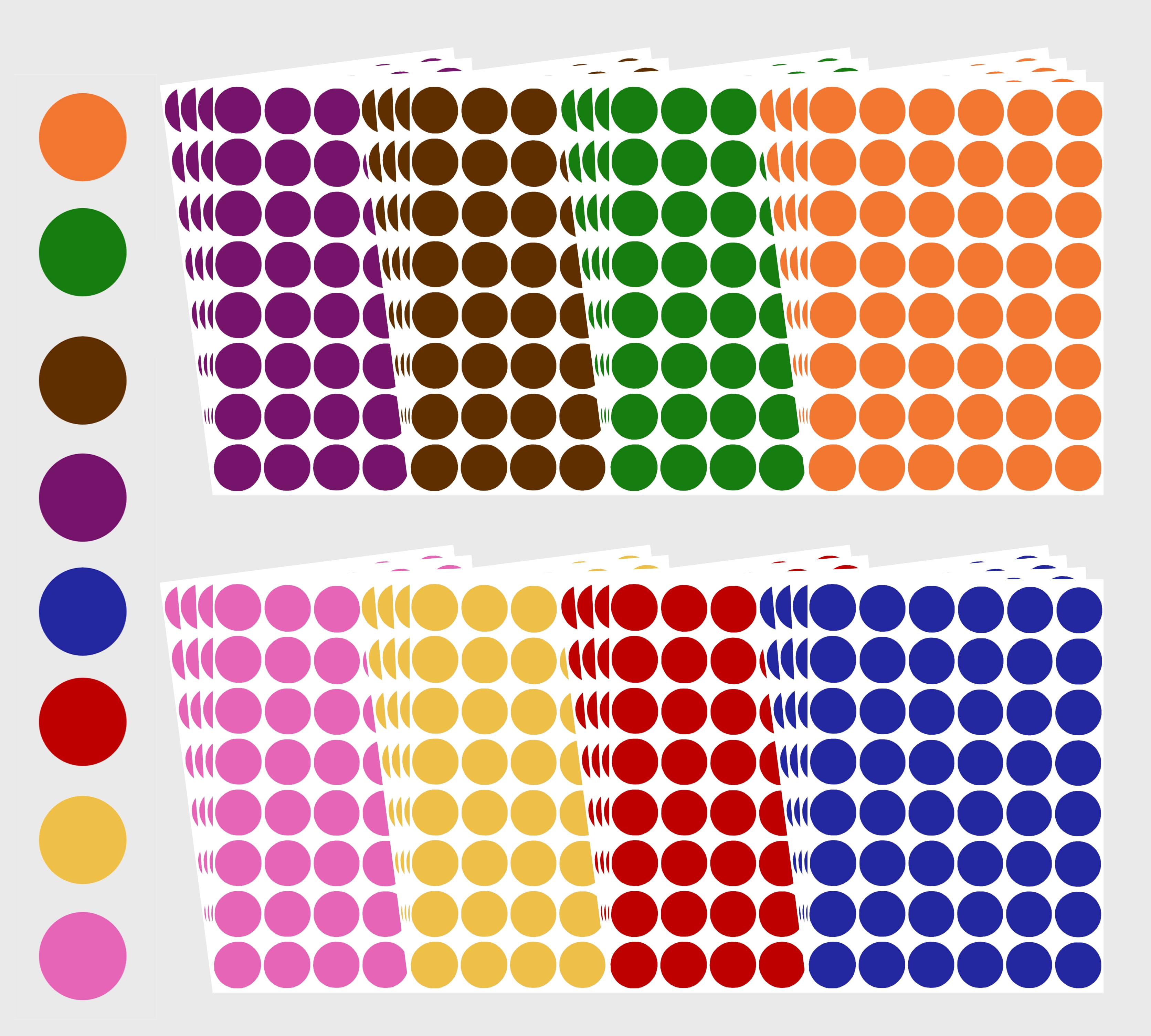 Royal Green Kids Colored Project Craft Stickers, 5/8 inch 17mm, 8 ...