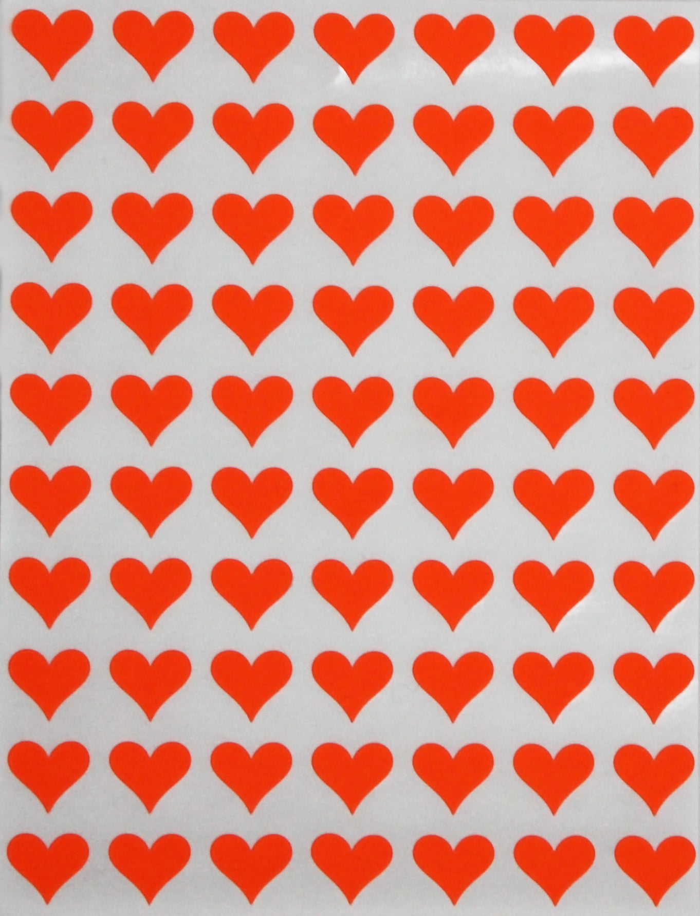 Royal Green Love Heart Sticker Labels in Neon Red - 1/2" (0.5 inch ...