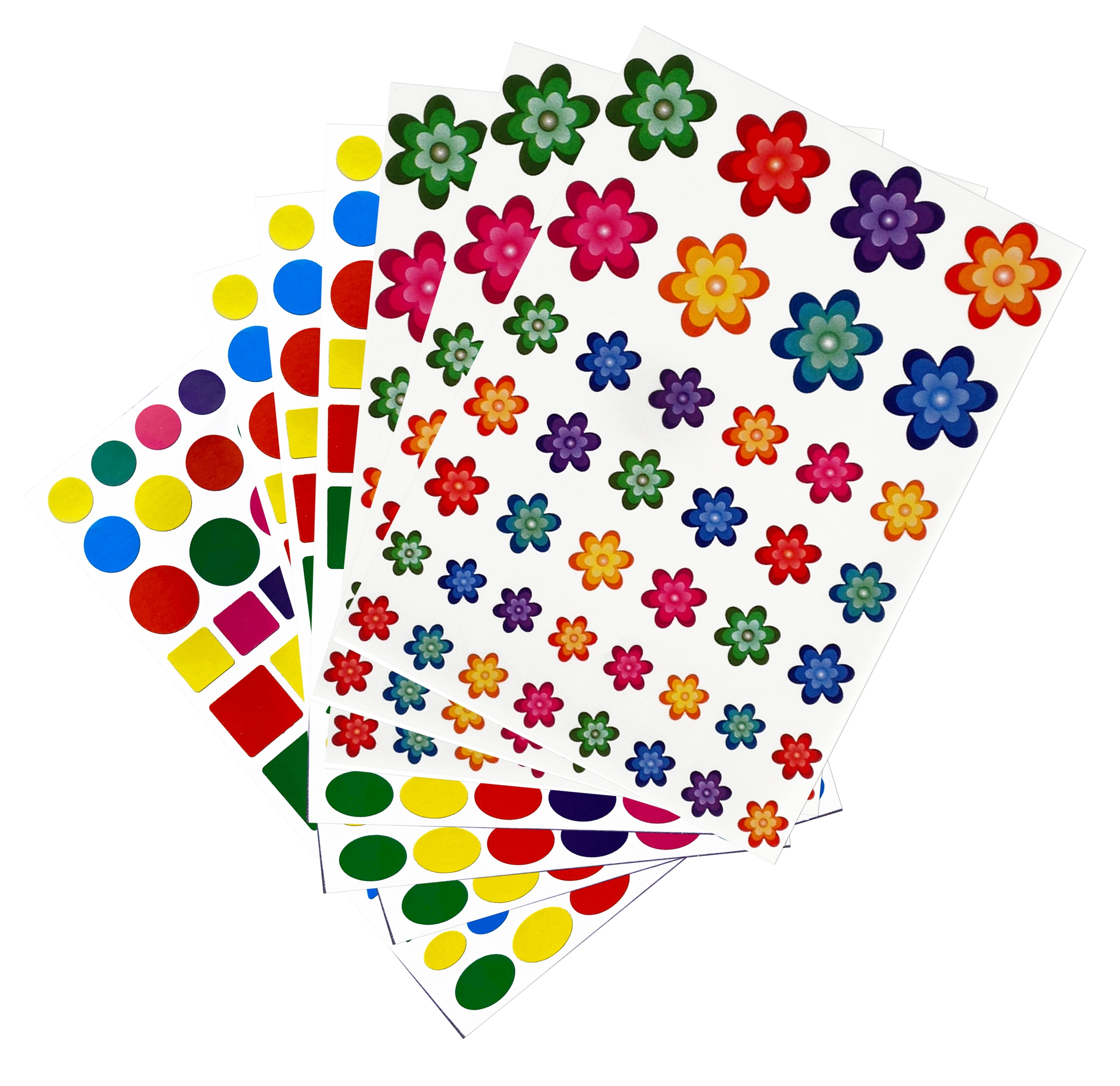 Royal Green Multicolor Labels Stickers Dots, Squares, Triangles and ...