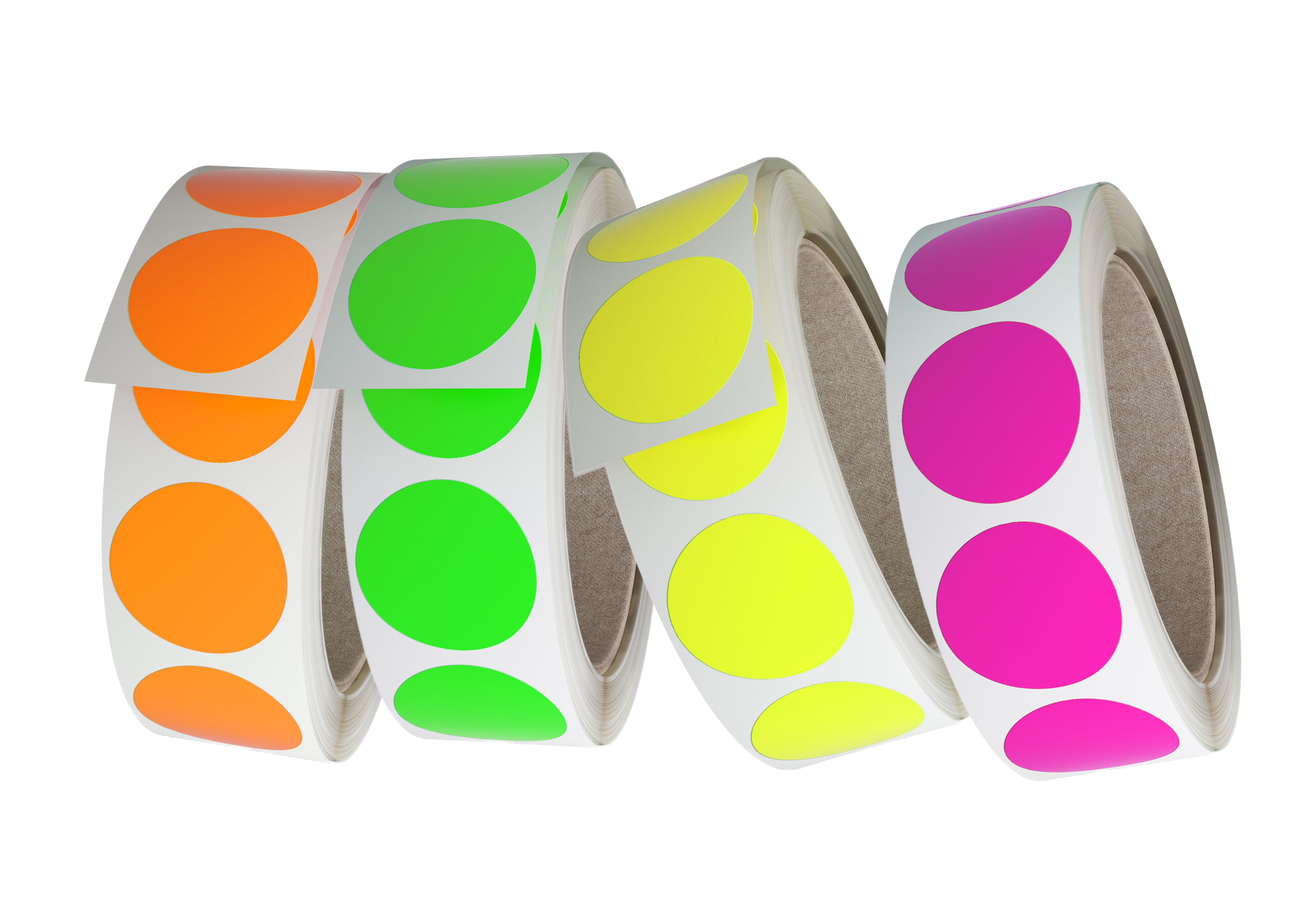 Royal Green Neon Labels Circle Stickers 1.25 inch ( 30mm ) 4 Rolls in ...