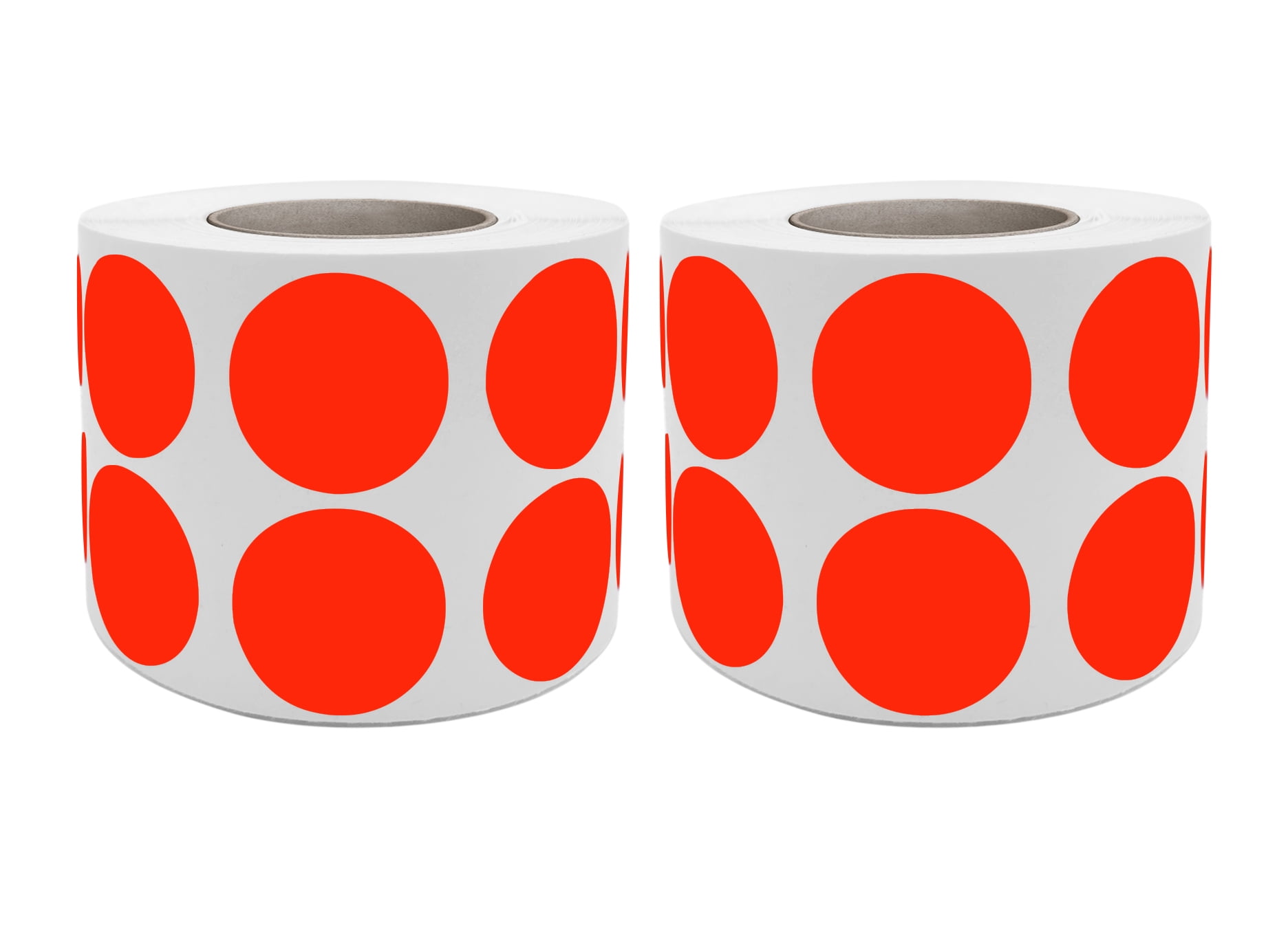 Royal Green Neon-Red Colored Dot Stickers 3/4 Inch Round Labels (19MM ...
