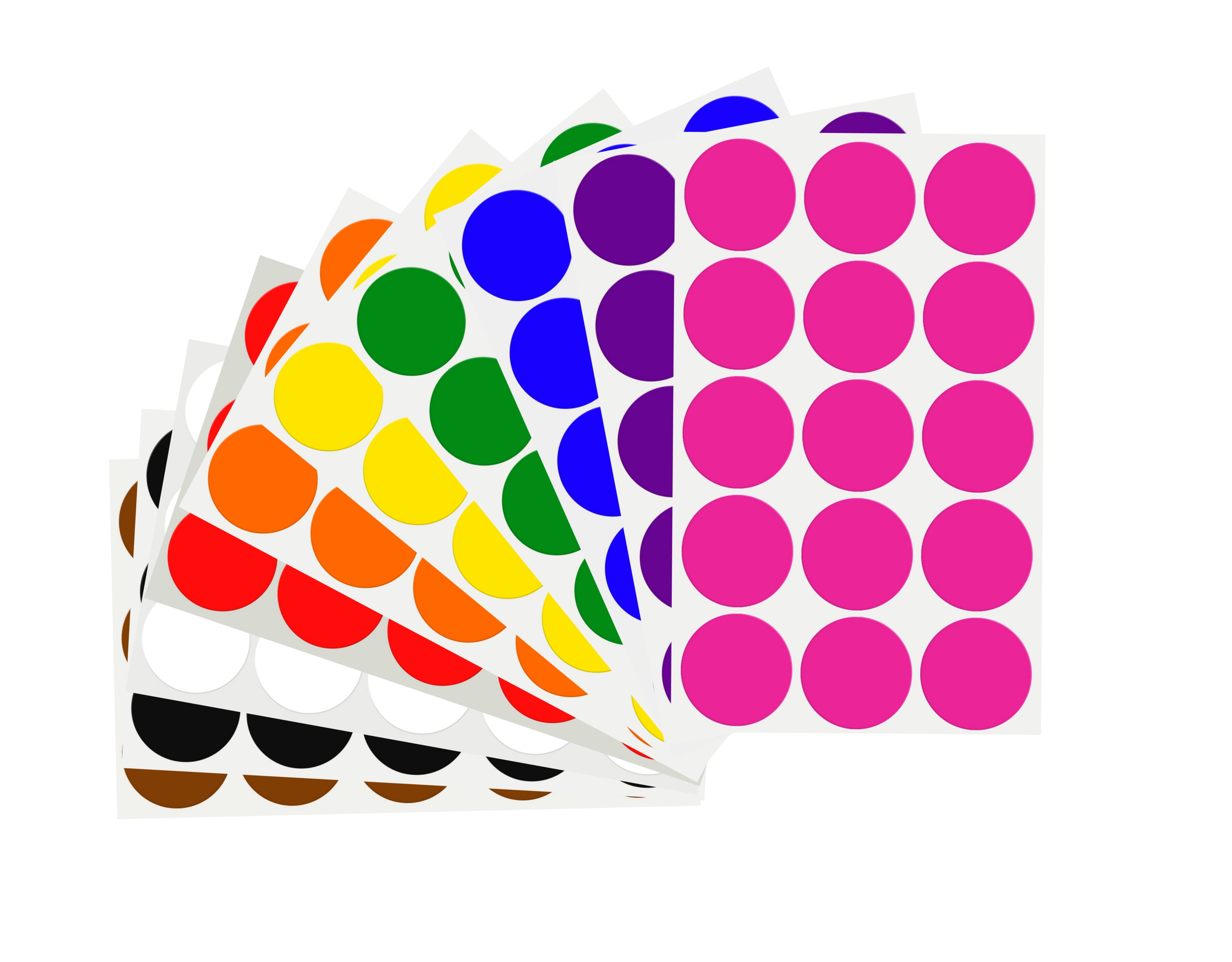 Royal Green Organization Multicolor Coding Dot Labels 30mm (1.25 in ...