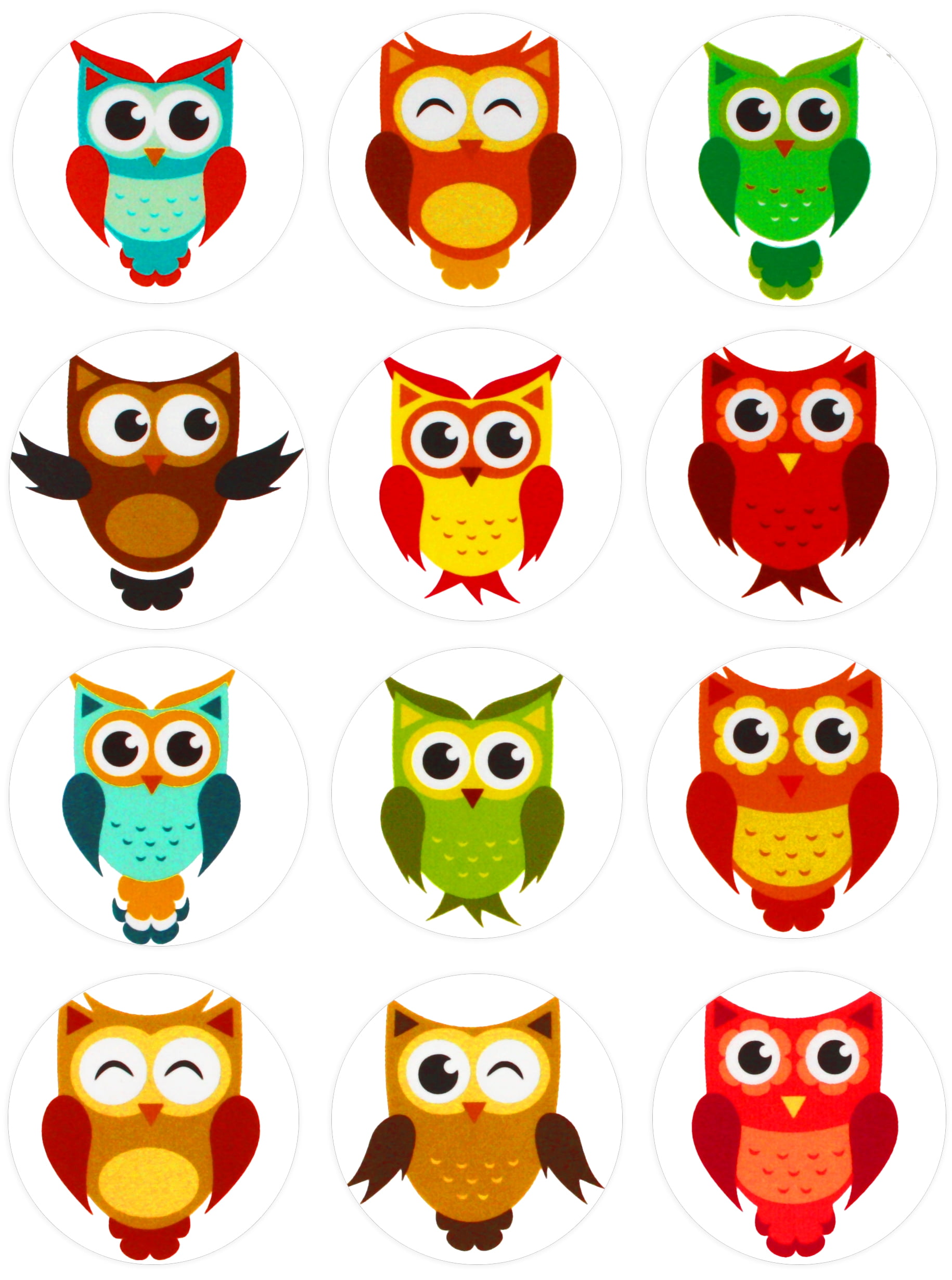 Royal Green Owls Stickers Perfect for Arts and Crafts. Great Decorative ...