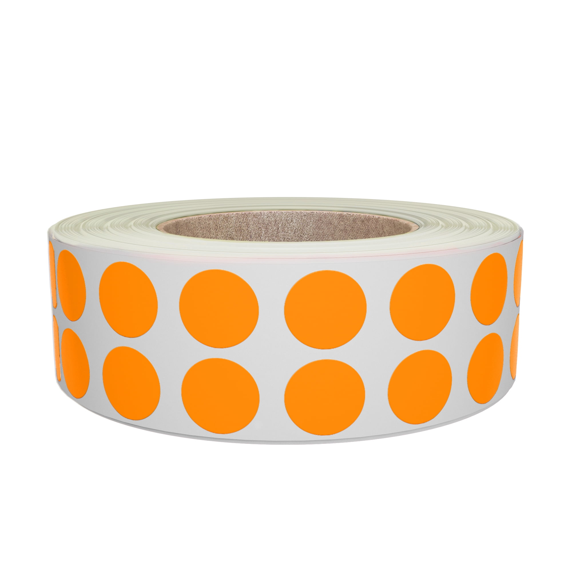 Royal Green Plain Stickers Roll (0.375 inch) 10mm Neon Orange Circle ...