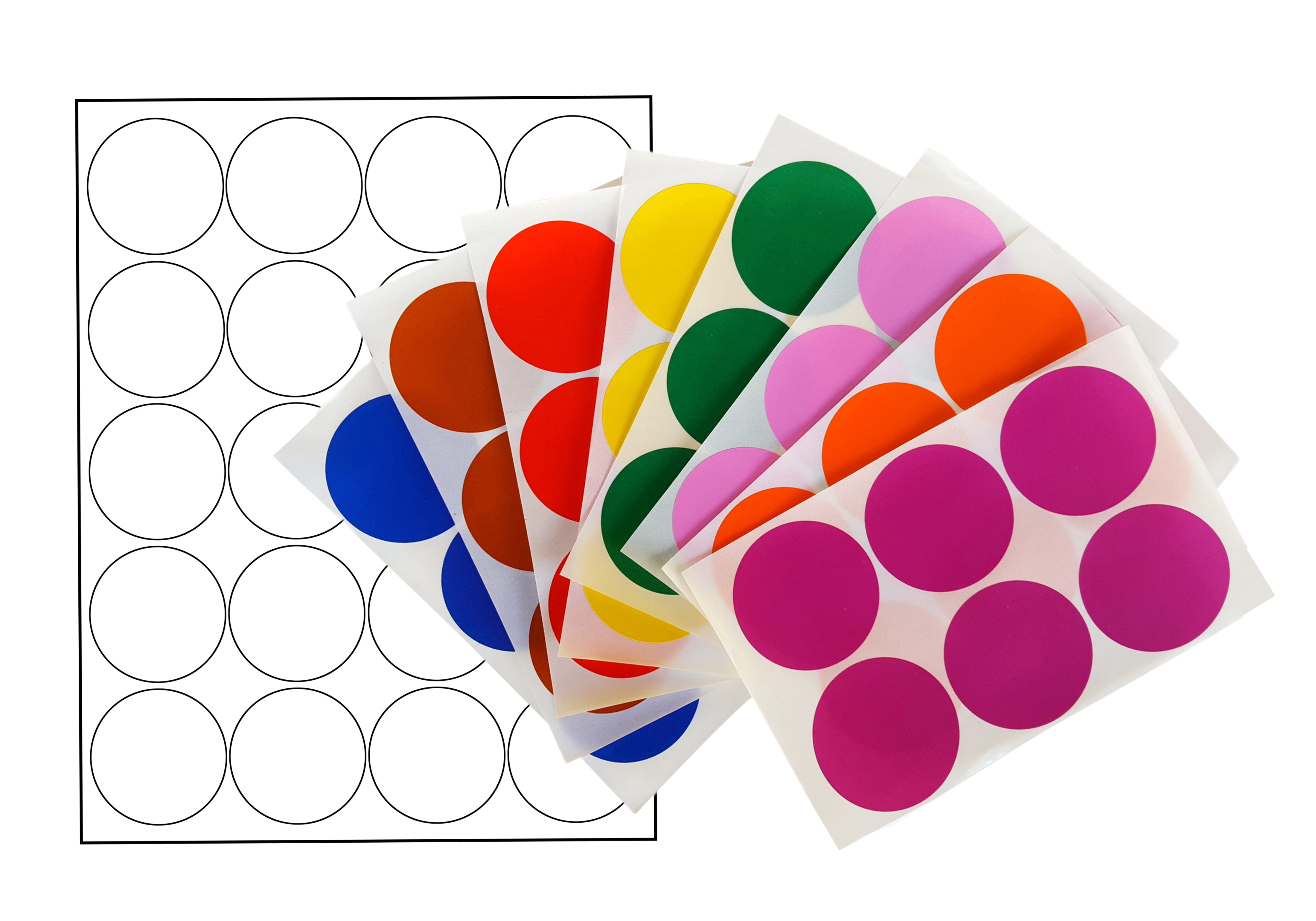 Royal Green Printable Round Stickers Sheets + Bonus Color Coding Labels ...