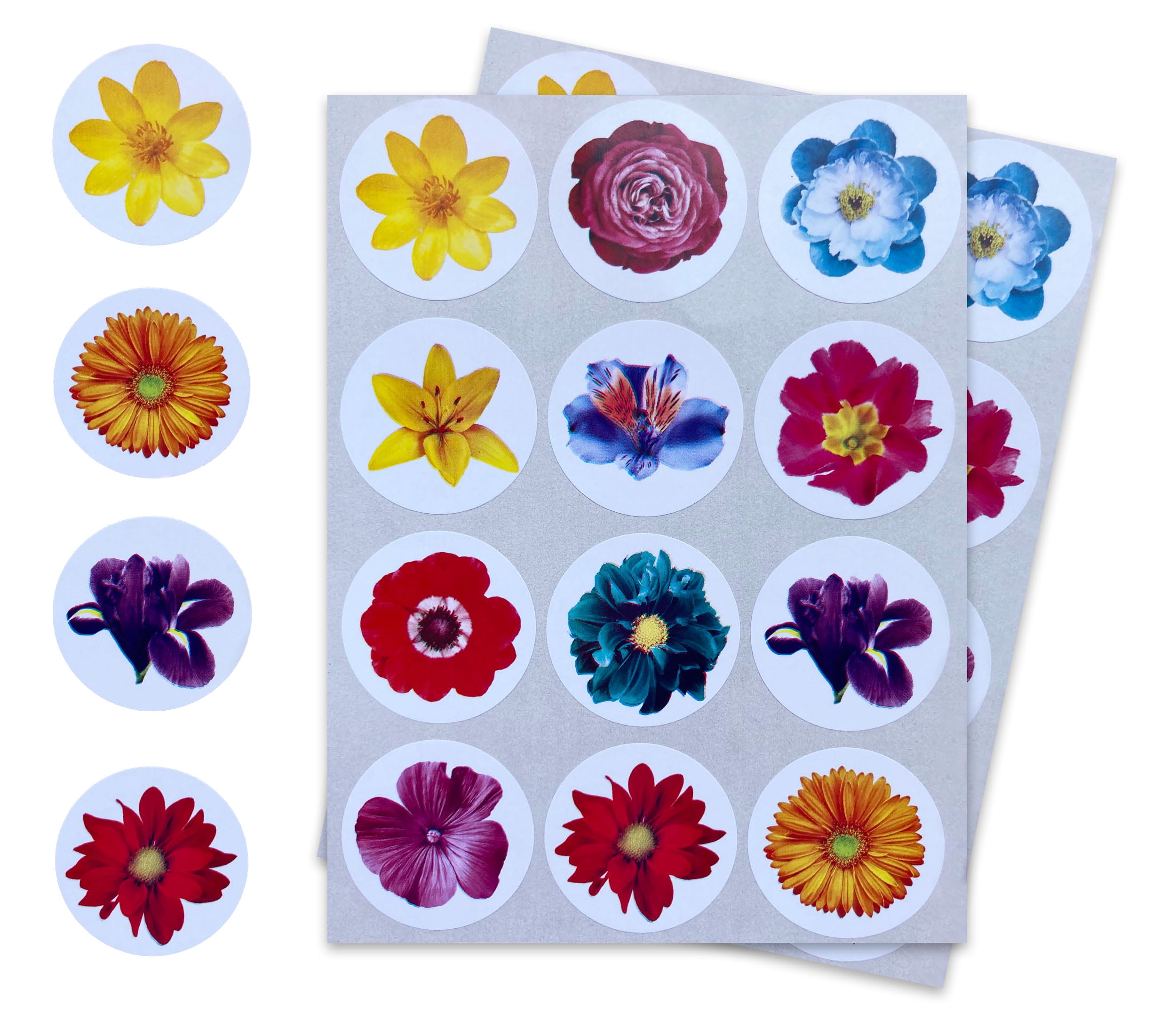 Royal Green Real Flower Sticker Sheets for Arts and Crafts - 60 Pack ...