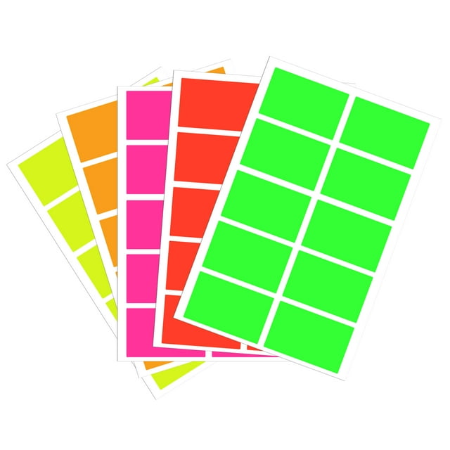 Royal Green Rectangular Color-Code Labels 5 Neon Colors 2 inch x 1.2 ... Royal Green Rectangular Color-Code Labels 5 Neon Colors 2 inch x 1.2 ...