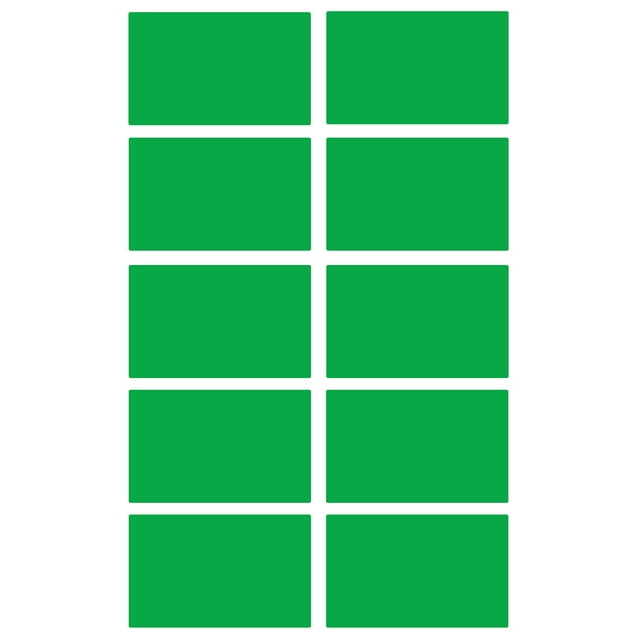 Royal Green Rectangular Color-Coding Label Stickers 2x1.2 inch in Green ...