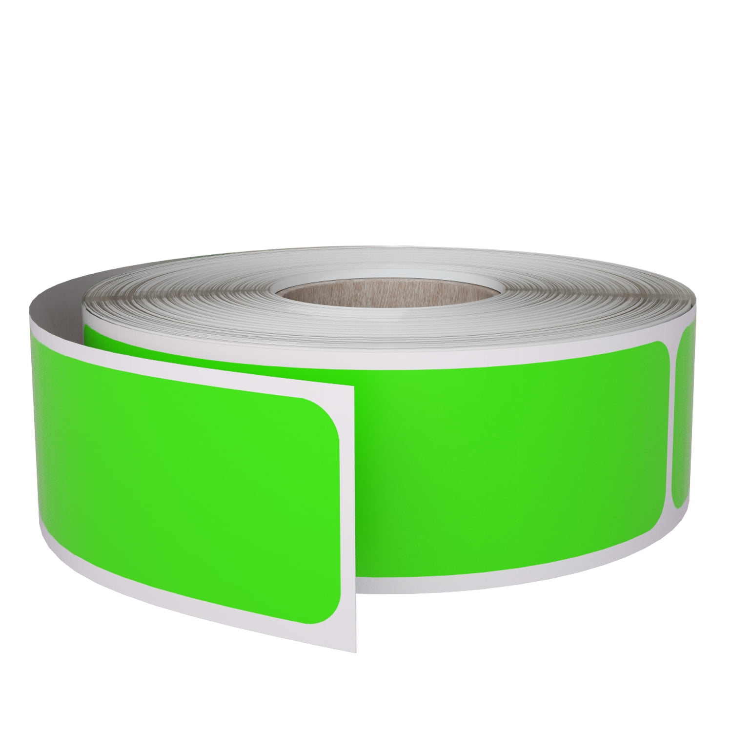 Royal Green Rectangular Colored Sticker 1x3 inch (7.5cm x 2.5cm) Neon ...