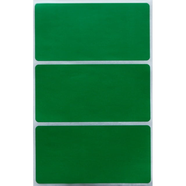 Royal Green Rectangular Name Tag Stickers Color-Coding Labels, 4