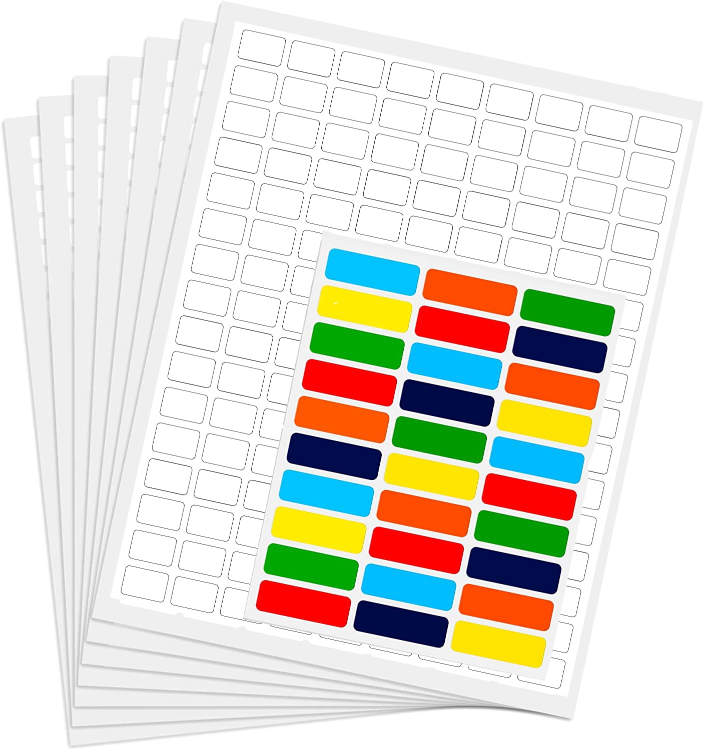 Royal Green Rectangular White Printable Stickers Matte Finish, Bonus ...