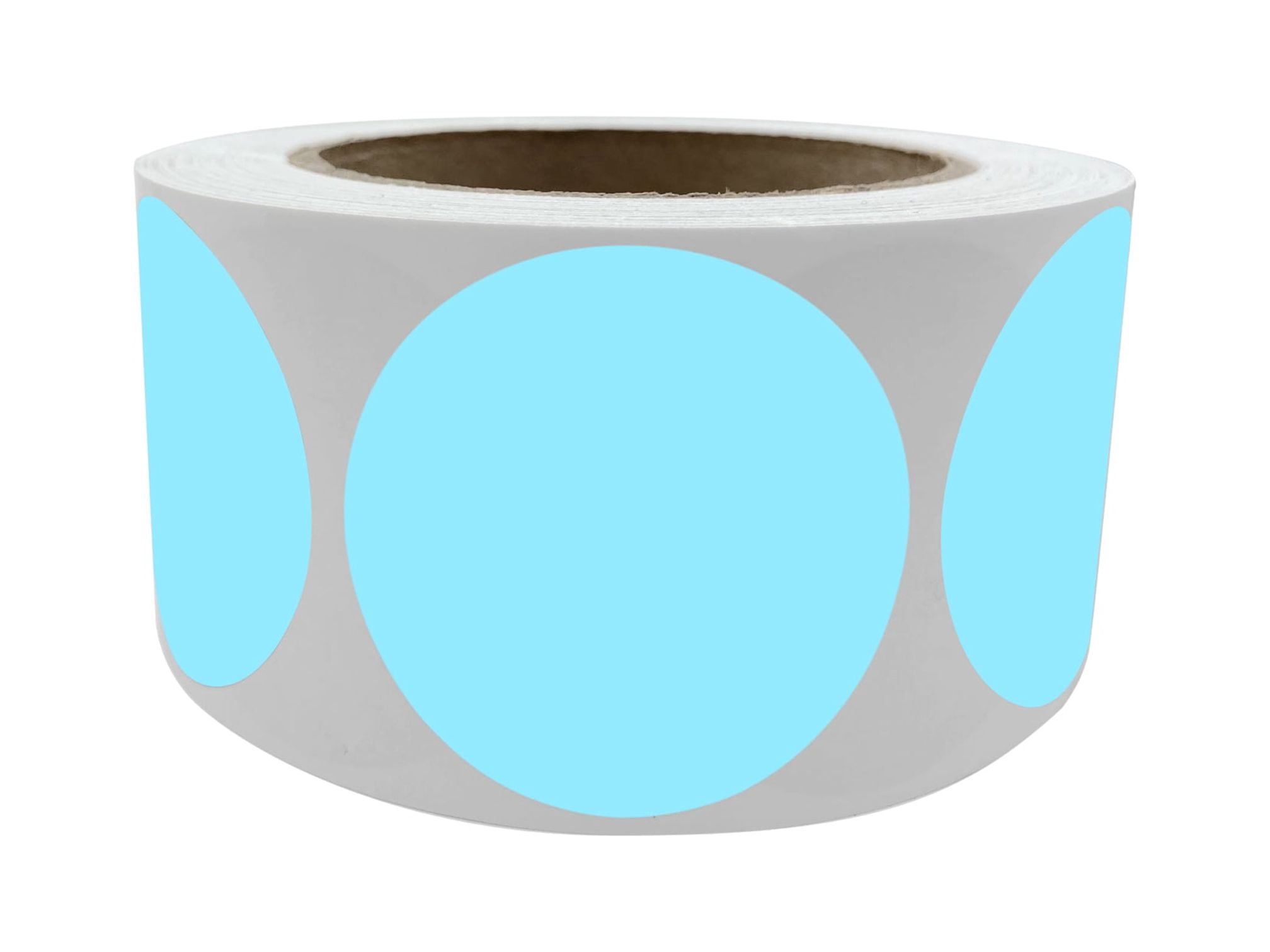 Royal Green Round Circle Sticker Roll 2 inch Light Blue Storage Labels ...