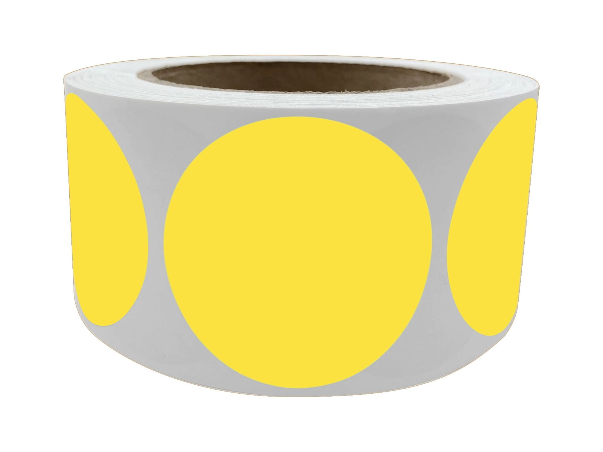 Royal Green Round Permanent Labels 3 inch -Yellow Sticker Rolls 75mm ...