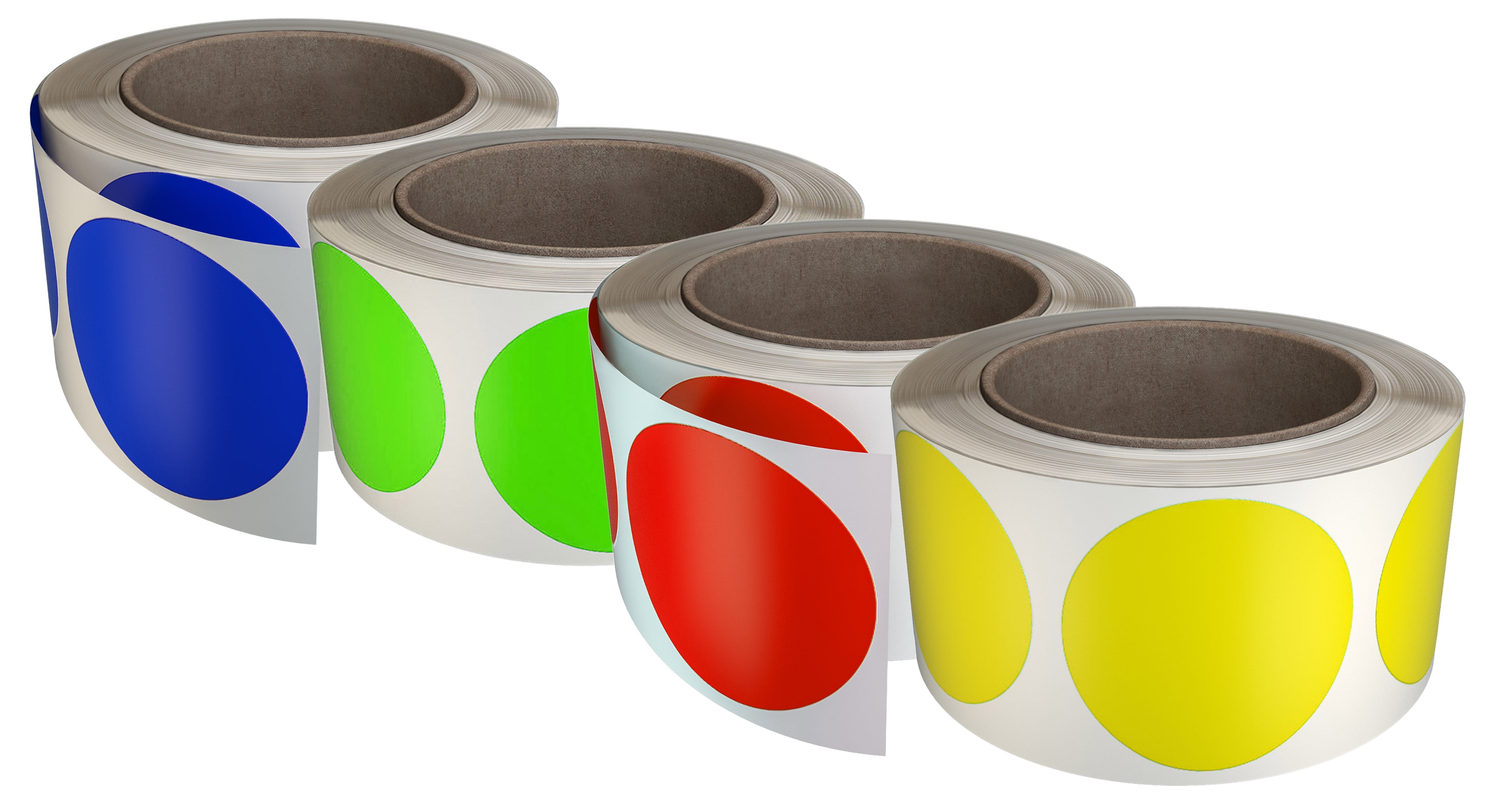 Royal Green Round Sticker Labels in 4 Colors Red, Blue, Yellow, and ...