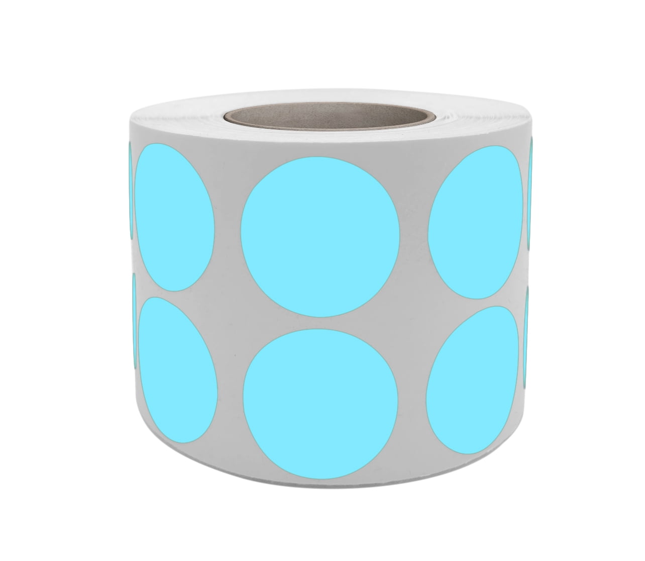 Royal Green Round dot Label roll 3/4 inches - Light Blue Circle Sticker ...