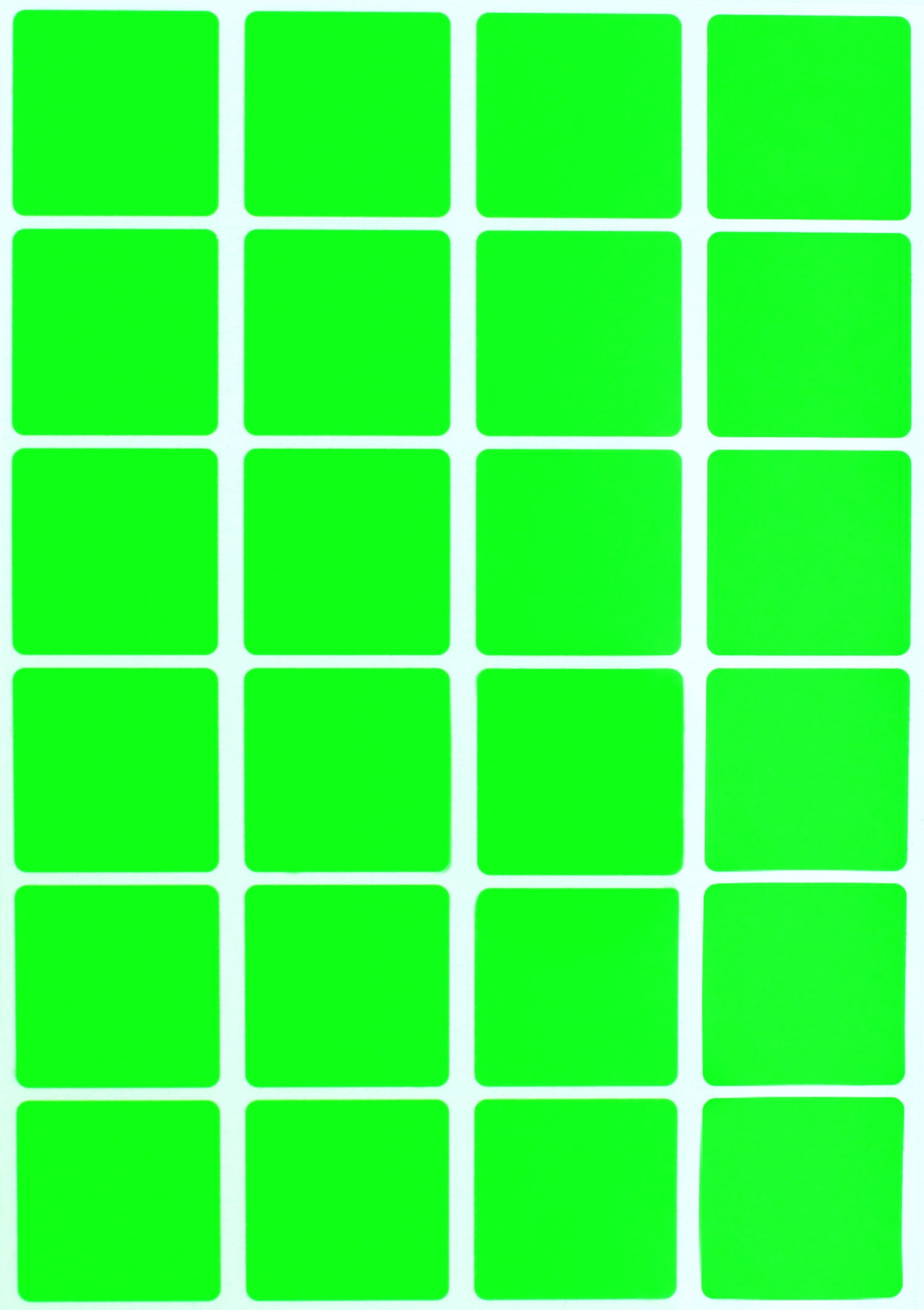 Royal Green Sticker Square Neon Labels 1 inch x 1 inch 25mm in ...