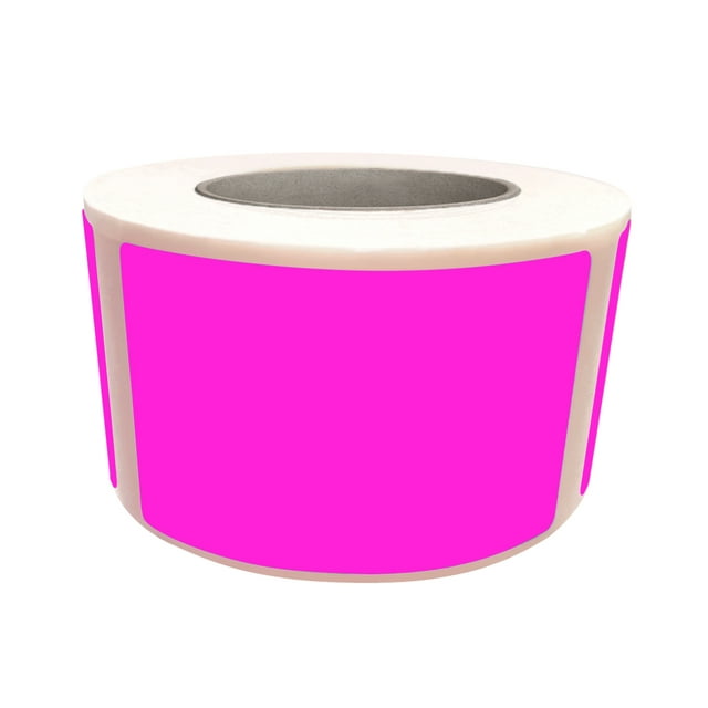 Royal Green Sticky Labels 2x1.2 inch Rectangular Stickers in Neon Pink ...