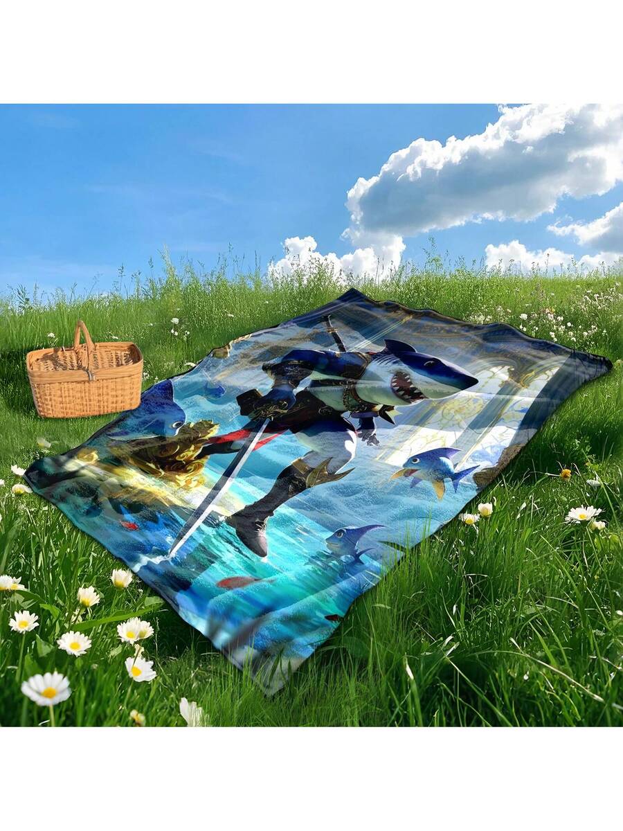 Royal Guard Shark In Fantasy Court Themed Outdoor Picnic Blanket For ...