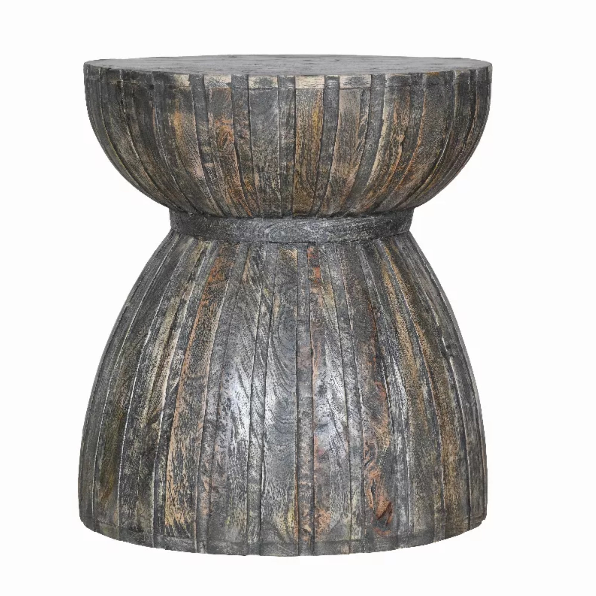 Royal Hampton 20 Inch Hourglass Shape Mango Wood End Side Table in ...