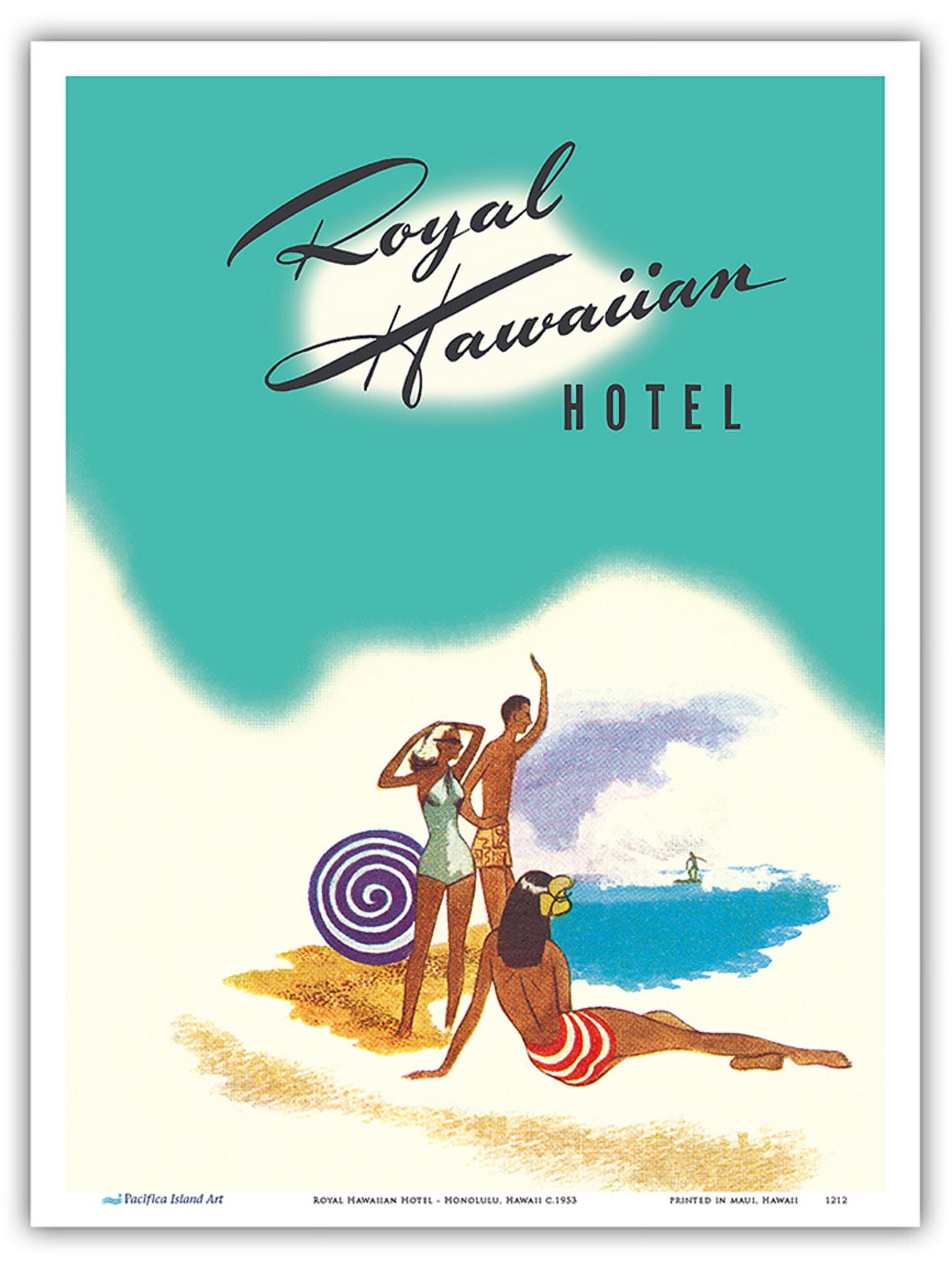 Royal Hawaiian Hotel - Honolulu Hawaii - Vintage Travel Poster c.1953 ...