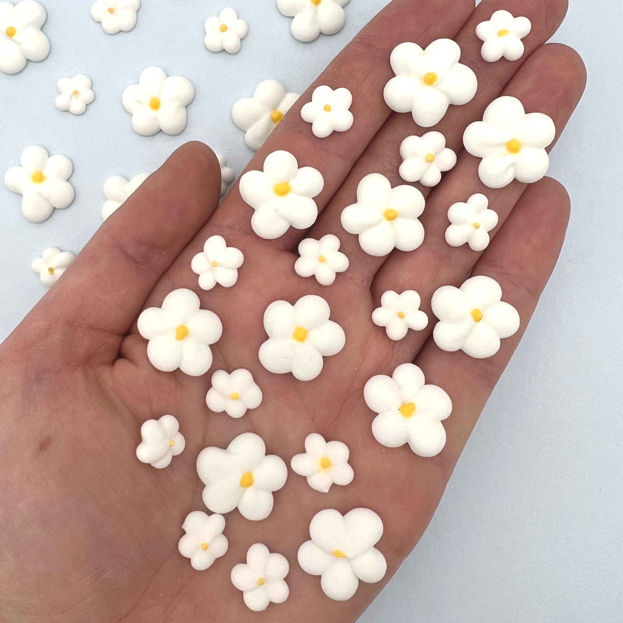 Royal Icing Blossoms | IEF31 Mini Edible Flowers | Edible Roses | White ...